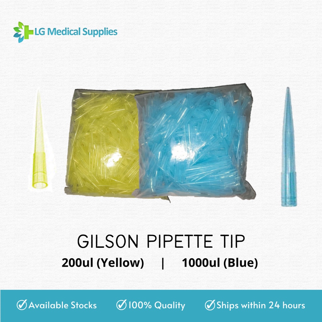 Gilson Pipette Tip 1000PCS 200ul (yellow) and 1000ul (blue) | Shopee ...