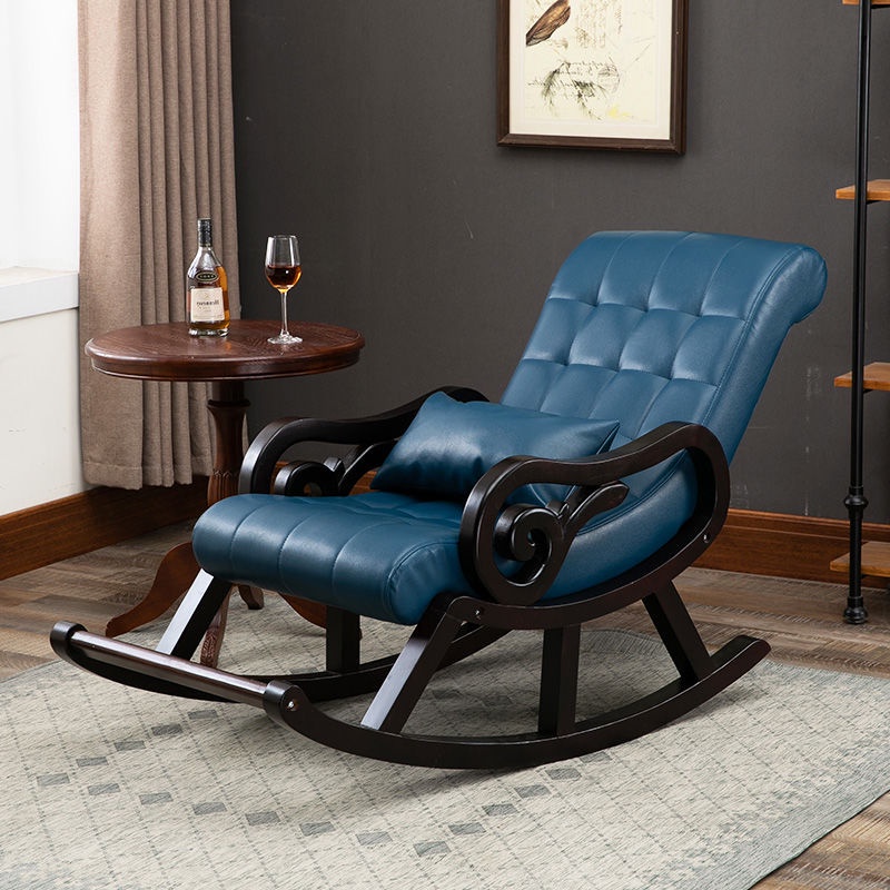 Nordic Balcony Tumbler Rocking Chair Recliner Adult Home Casual Leather ...