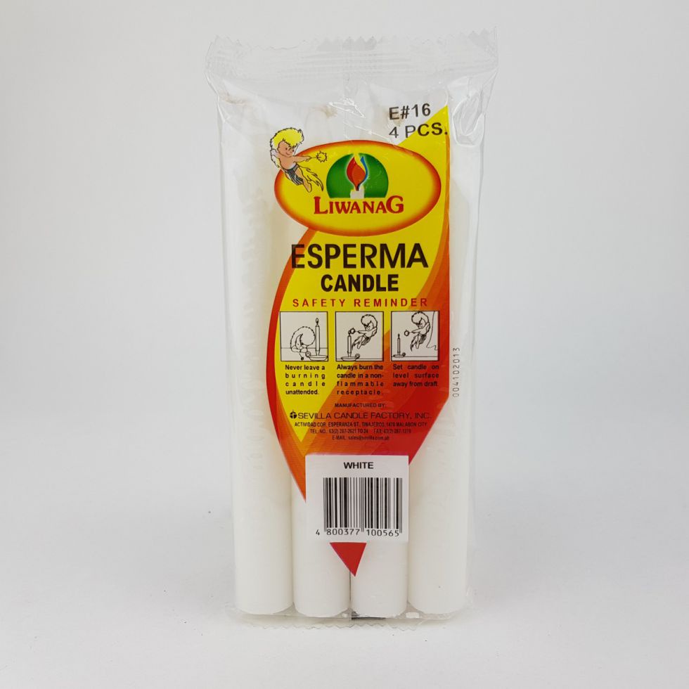 Liwanag Esperma Candle 4s White #16 | Shopee Philippines
