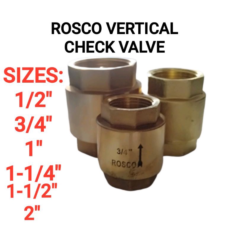 ROSCO BRASS VERTICAL CHECK VALVE 1/2",3/4",1'',1-1/4",1-1/2",2" RO-891 ...