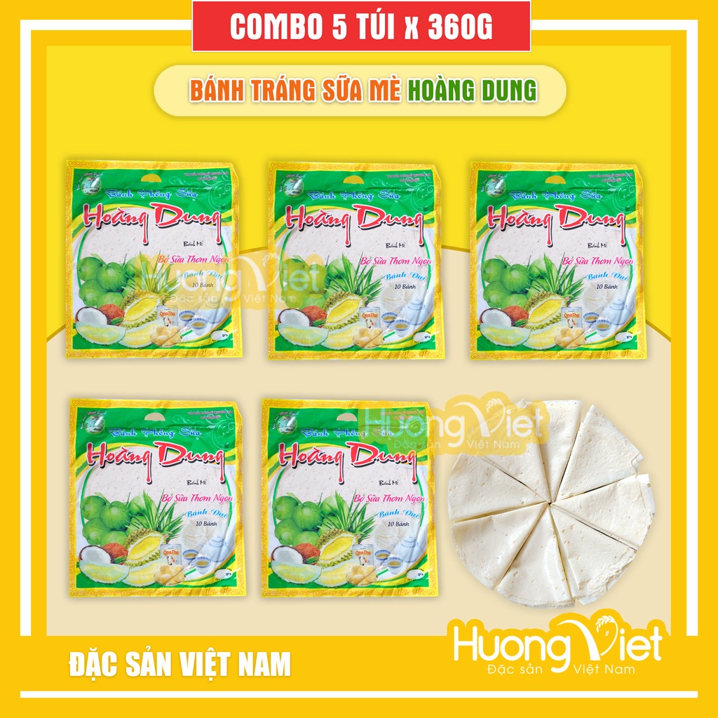 Combo of 5 packs of Sesame milk rice paper 360gr, instant milk rice ...