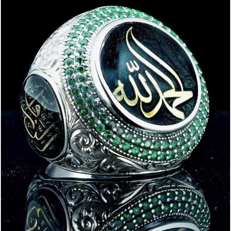 The Silver Ring of The Male Ring of The Muslim Arab Star | Shopee ...