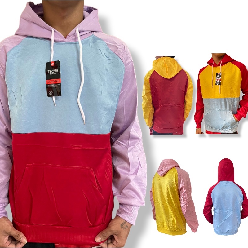 Tri-Color Hoodie Jackets With Adjustable Hood Draw String For Men Good ...