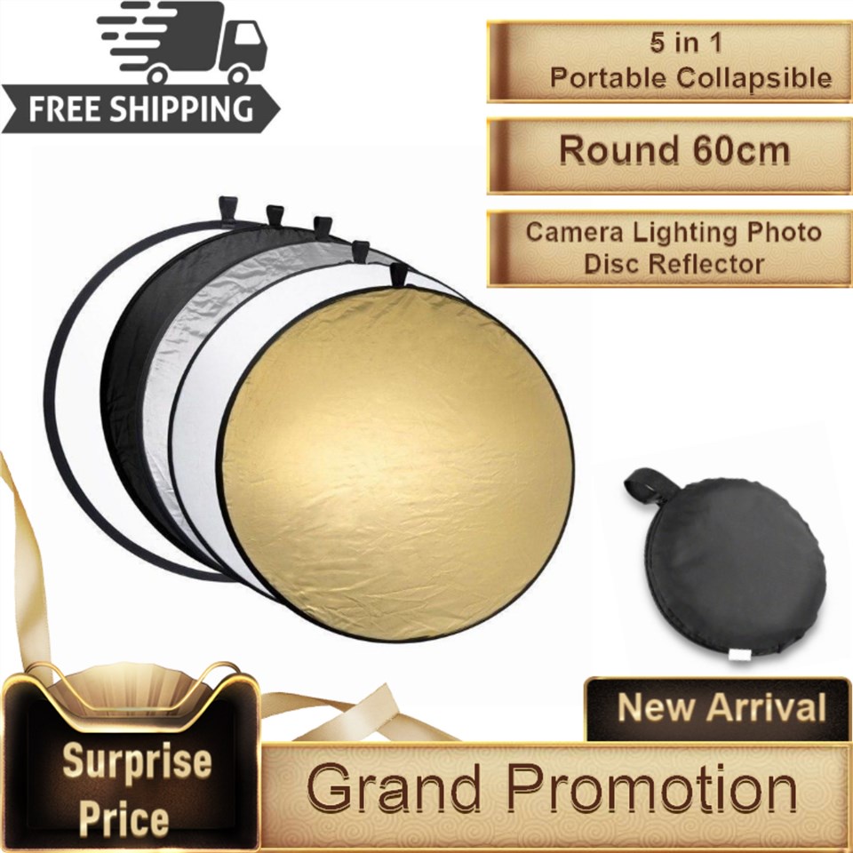 5 in 1 Portable Collapsible Round 60cm Camera Lighting Photo Disc ...