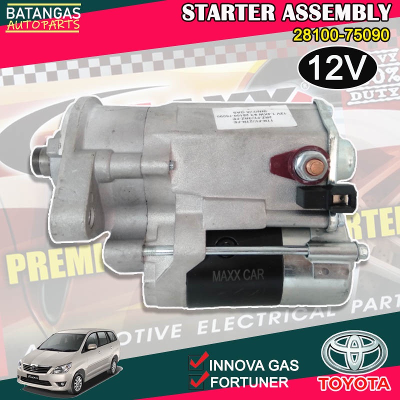STARTER ASSEMBLY TOYOTA INNOVA GAS / FORTUNER (12V 1.4KW 9T) MAXX 28100 ...