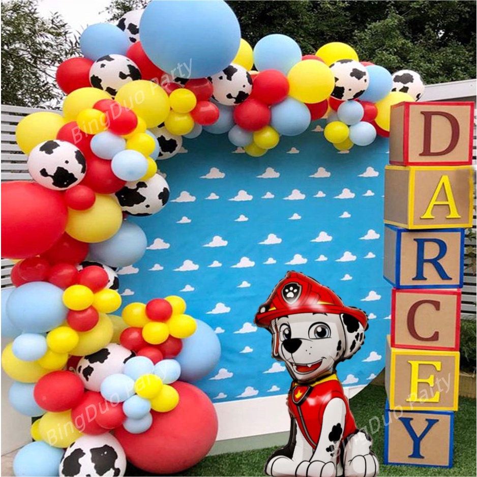 Paw Patrol Balloons Garland Arch Kit Red Number Balloons Set Large Dog ...
