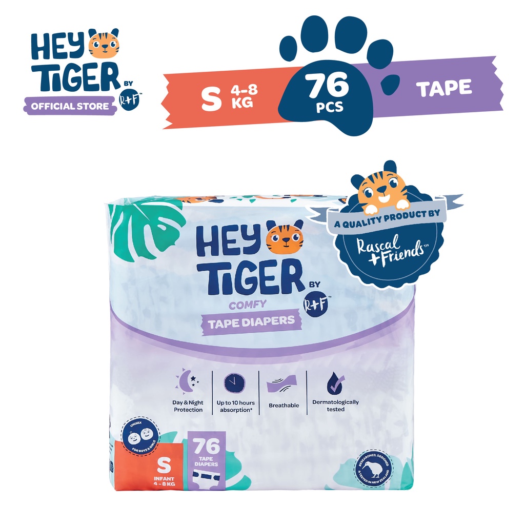 Hey Tiger Comfy Tape Diapers Jumbo Pack - Small | Shopee Philippines