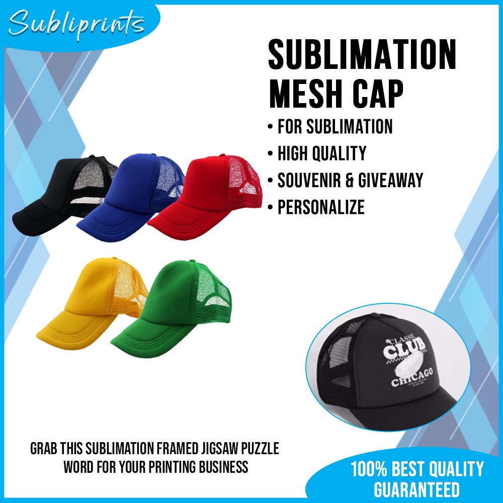 Sublimation Mesh Cap Full Color Printable and Adjustable Unisex Hat ...