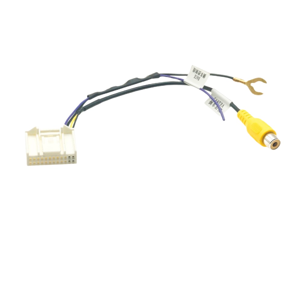 Car 24-pin Reverse Camera Video Input Adapter Wiring Cable Use For ...