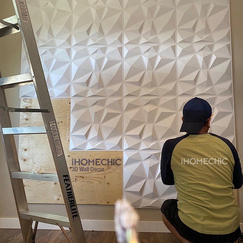 3D Wallpaper Diamond Design PVC Three-dimensional Decorative Wall Panel ...