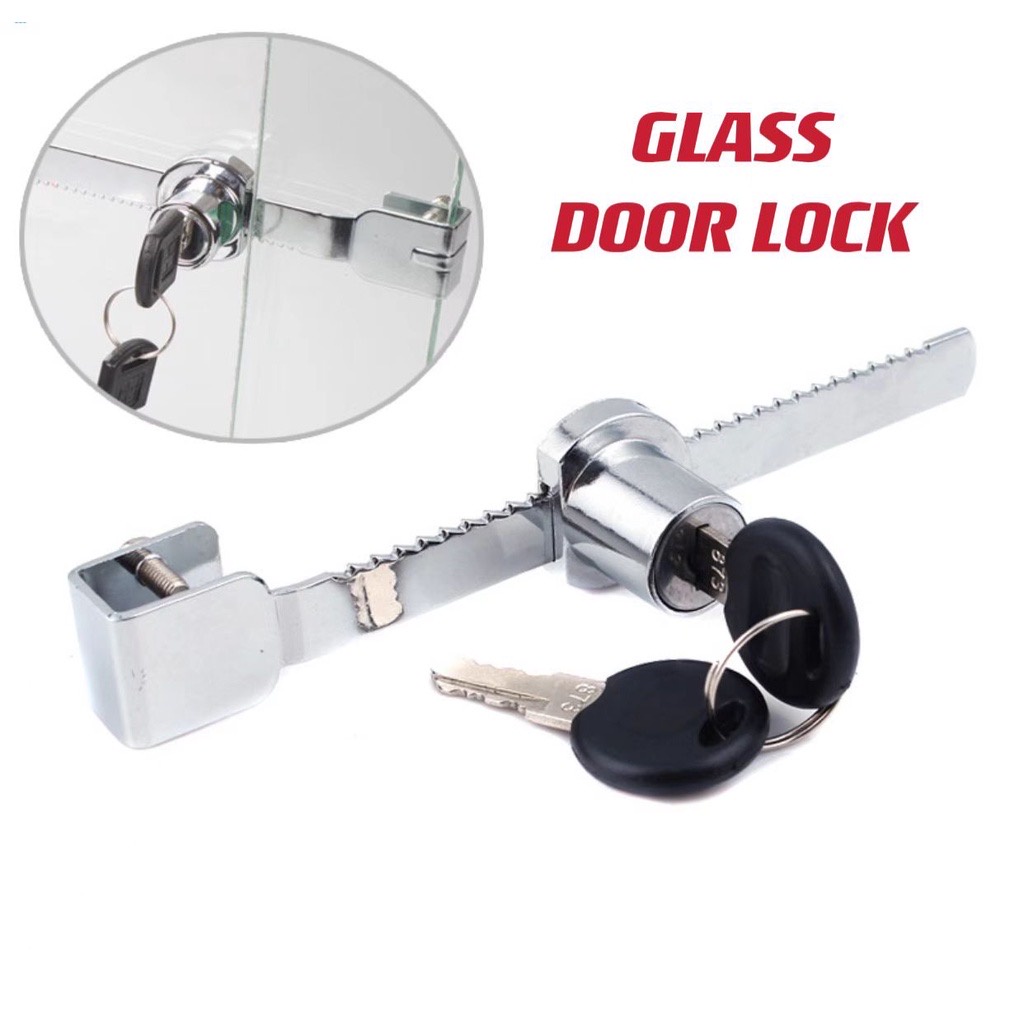 Stainless Steel Sliding Glass Door/Glass Cabinet Lock with 2 keys ...