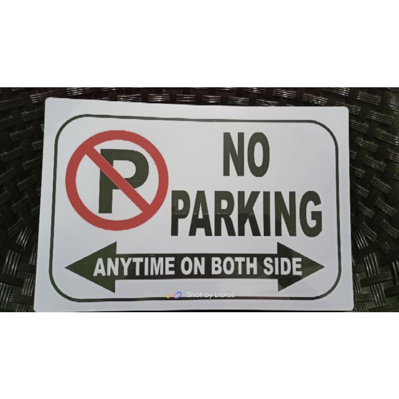 Anytime on both side No Parking Signage A4 Size PVC (Hard Plastic ...