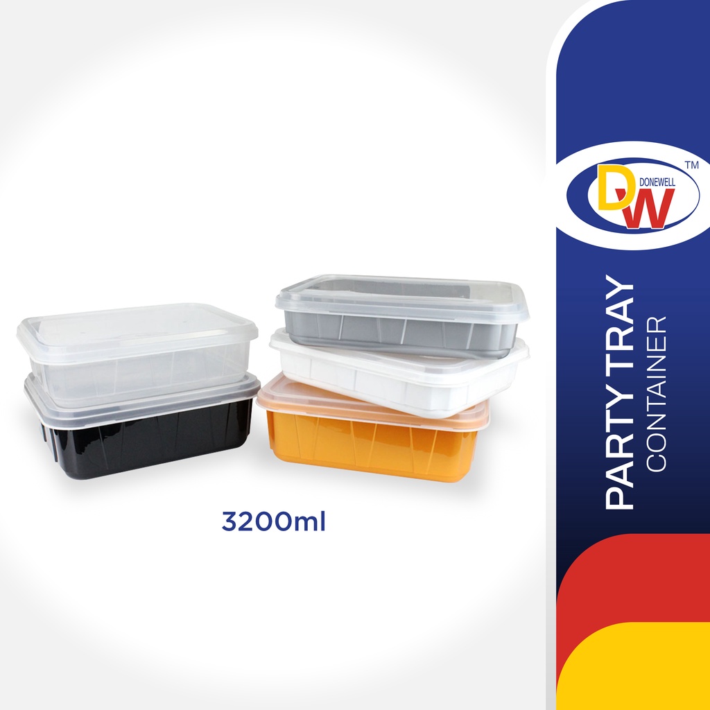 [PROMO](10pcs) Donewell Party Tray With Lid Microwavable Food Container ...