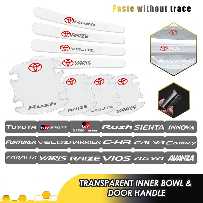 TOYOTA Car Door Handle Protector Cover Inner Bowl Anti Scratch Sticker ...