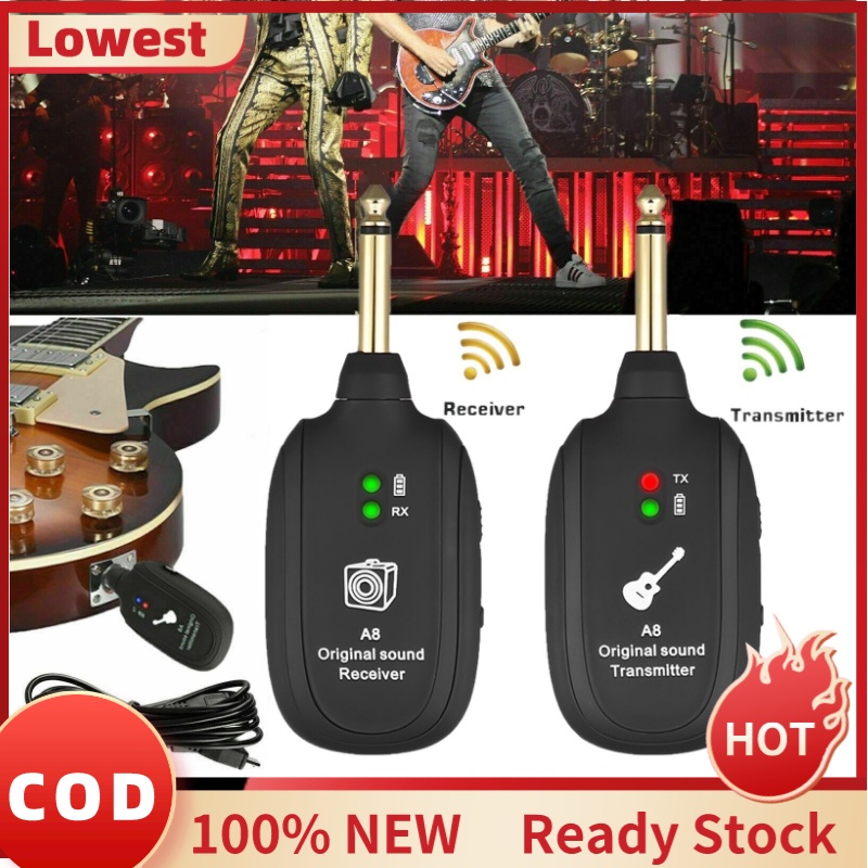 [effectmusic]A8 UHF Wireless Guitar Transmitter Receiver Set 730mhz 50M ...