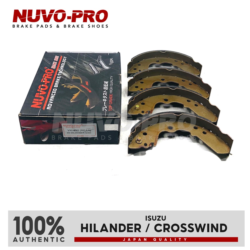 Nuvo-Pro Brake Shoe Rear Isuzu Hilander / Crosswind / Fuego 4x2 VK-452 ...