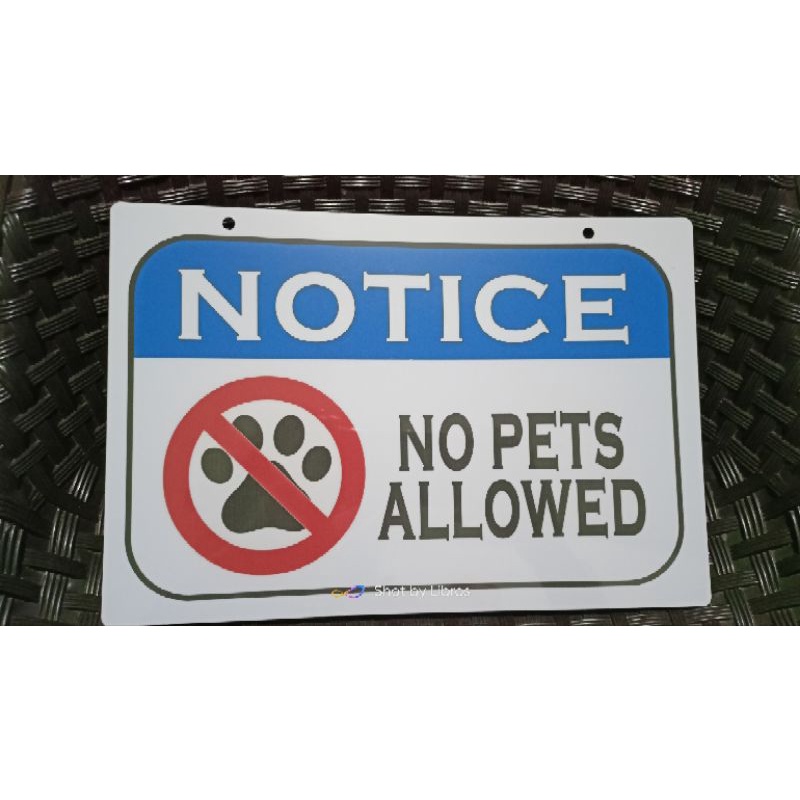 No Pets Allowed Signage A4 Size PVC (Hard Plastic) | Shopee Philippines