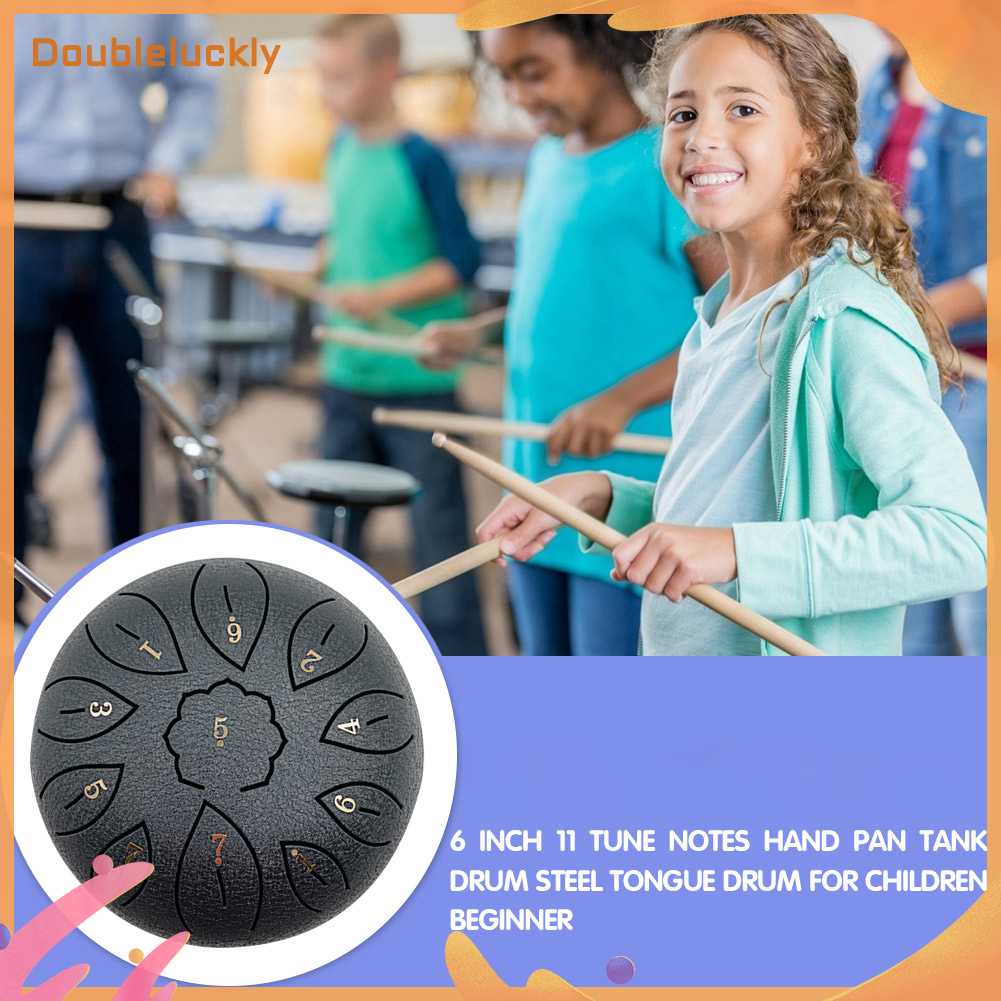 6 inch 11 Tune Musical Instrument Steel Tongue Drum for Beginner ...