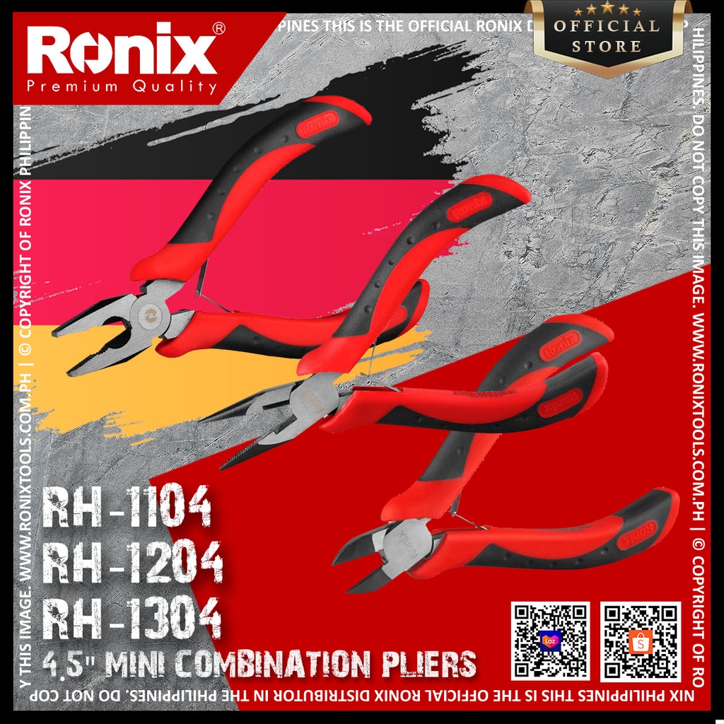 Ronix RH-1104 / RH-1204 / RH-1304 / Mini Pliers CS Mini 4.5 Combination ...