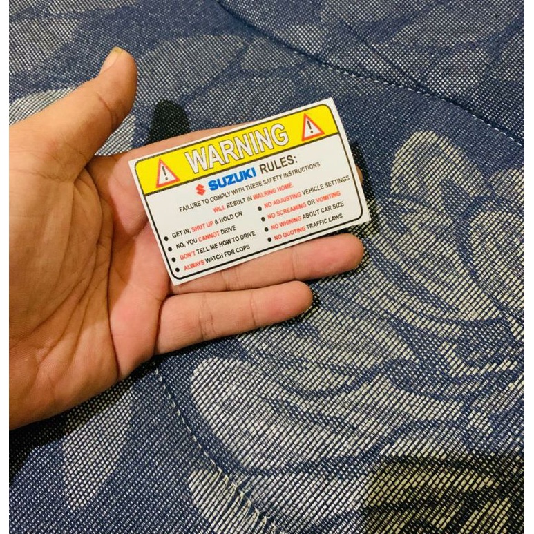 Jdm Warning Rules Suzuki Car Sticker | Shopee Philippines