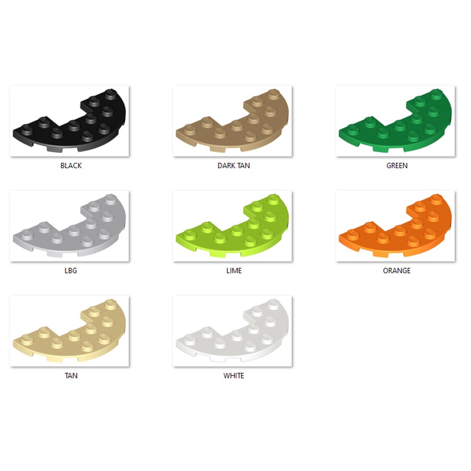 LEGO Part: Plate, Round Half 3x6 with 1x2 Cutout | Shopee Philippines