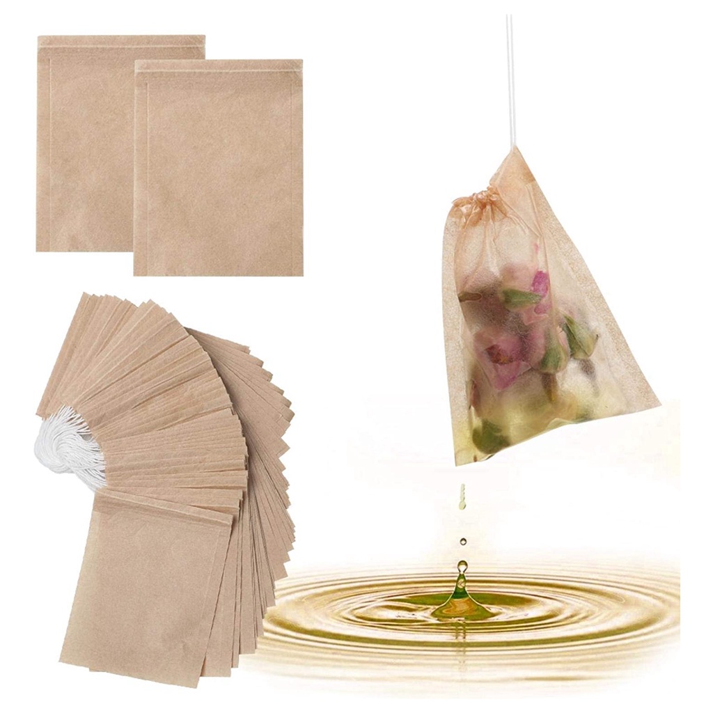 Paper Tea Bags for Loose Leaf Tea Natural Biodegradable Tea Bags with ...