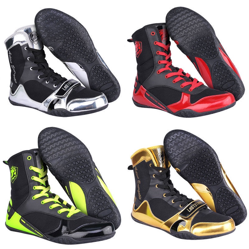 High-Top Boxing Shoes Men Women Wrestling Fighting Sanda Training Boots ...