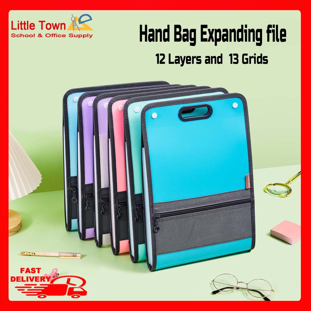 Expanding file bag student test paper filling bag / hand bag A4 size 12 ...