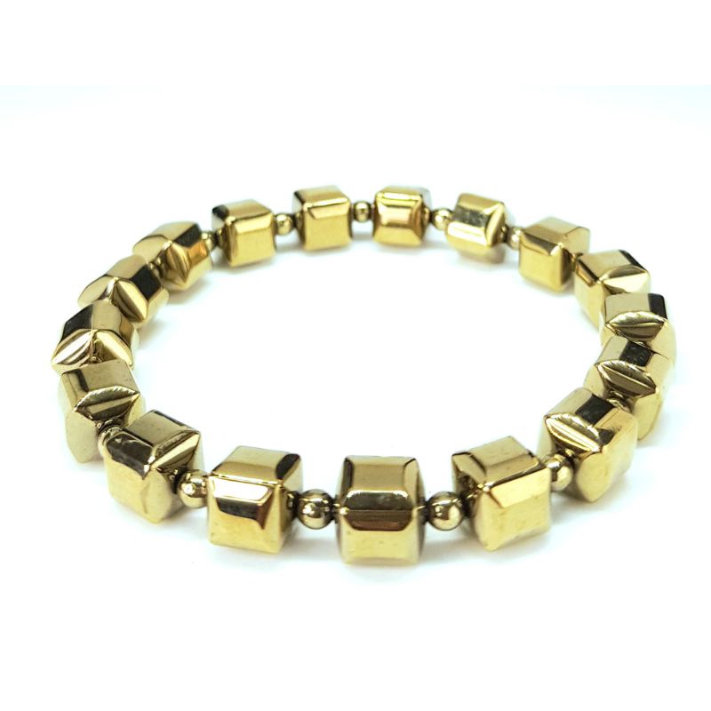NATURAL PYRITE CUBE BRACELETS ( Stone for Strenght ) | Shopee Philippines