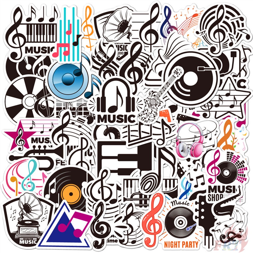 Music Studio Series 01 Stickers 50Pcs/Set DIY Fashion Waterproof Doodle ...