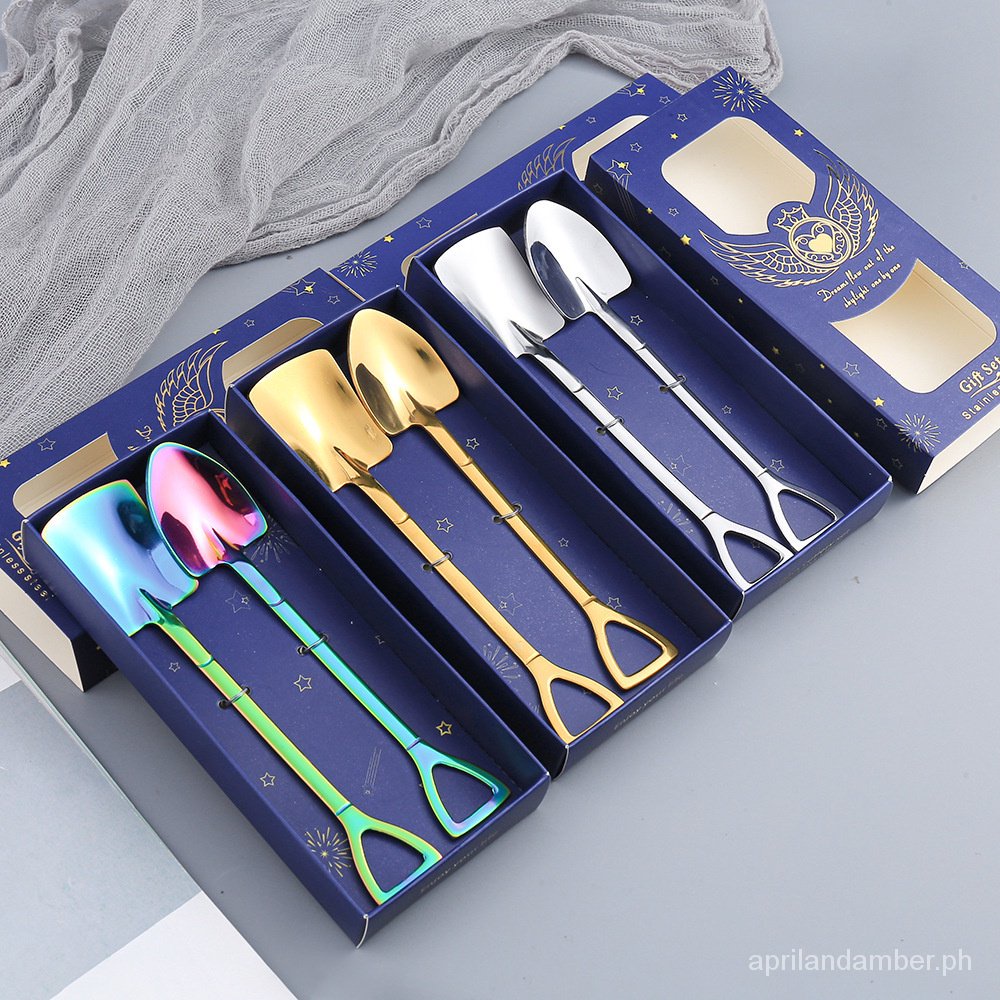 [New Arrival] Creative Spade Shape Stainless Steel Spoon, Shovel Shape ...