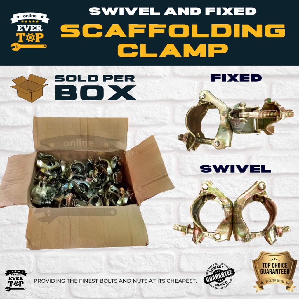 1 1/2 (SOLD PER BOX) SCAFFOLDING CLAMP 30PCS SWIVEL CLAMP & FIXED CLAMP ...