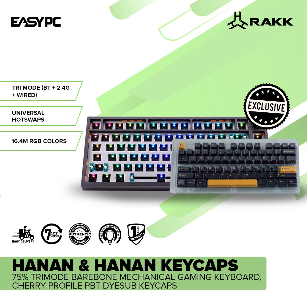 EasyPC | RAKK HANAN 75% 81 Keys Gasket-mount Mechanical Keyboard + RAKK ...