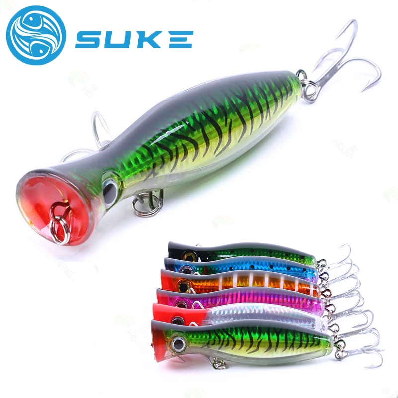 SUKE 13cm 43g Fishing Bait Big Popper Lure 3 Colors Top Water Fishing ...