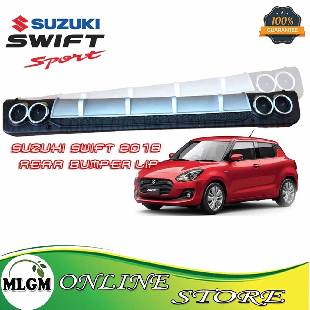 Suzuki Swift 2018 Rear Bumper Lip Diffuser (Black/Silver) | Shopee ...