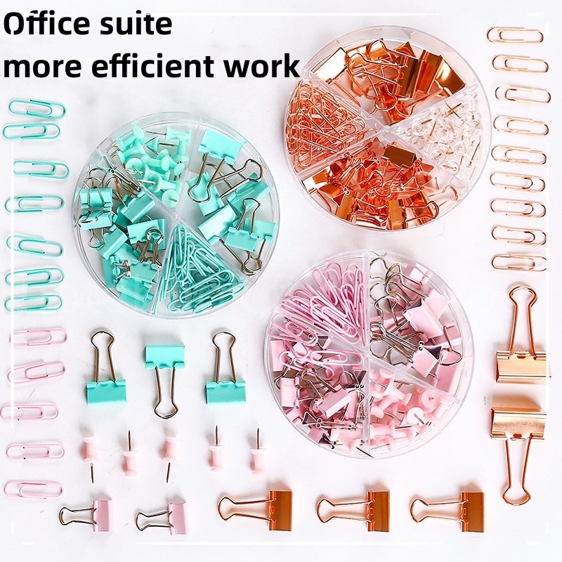72PCS Paper Clip/Pushpin/Binder Clip Set Multifunctional Document ...