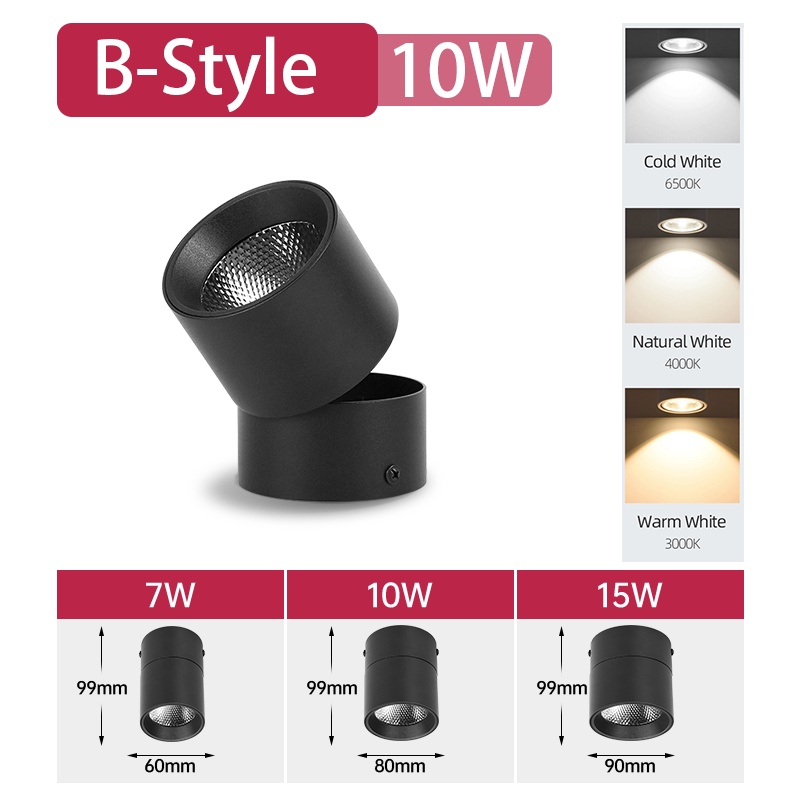 Led Downlight Foldable Tri color Spot Light 7w 10w 15w Pin Warm White ...