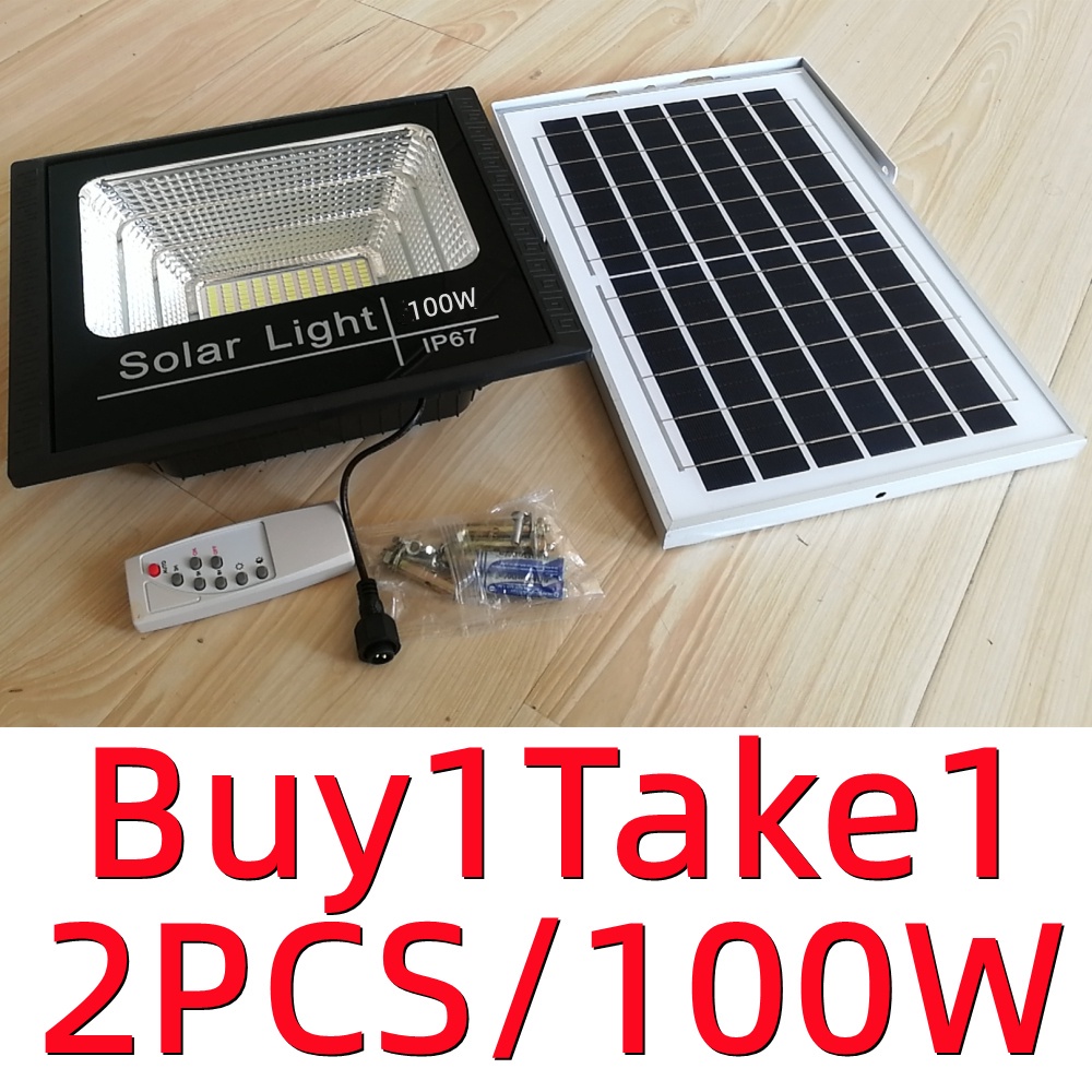 LED Flood Solar Light 100W Outdoor Street Lamp Waterproof IP67 With ...