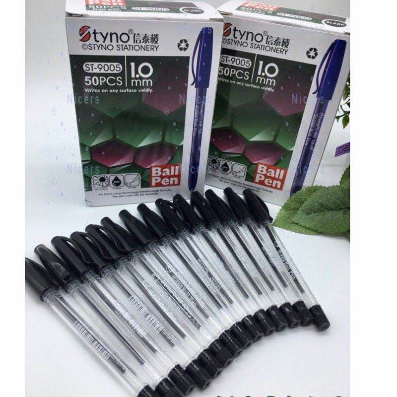 50pcs/box tyno Ballpen ST-9005 1.0mm black ink school office supplies ...