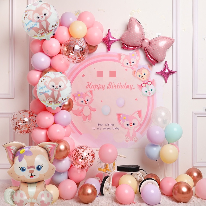 55pcs/set Disney Lingna Bell Themed Balloon Birthday Party Decoration ...