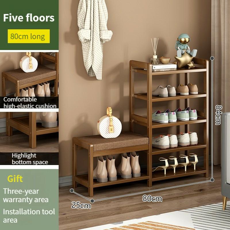 2in1 Shoe Rack Wooden with Bench Shoe Changing Stool shoe cabinet Soft ...