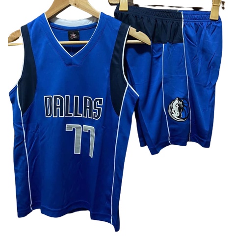 NBA DALLAS #77 Luka Doncic Swingman Basketball Jersey Set Kids Uniform ...