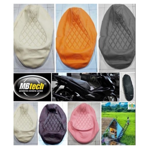 Wajit style PCX seat wrap, Mbtech material/honda PCX MB tech pres wajit motorbike seat leather ...