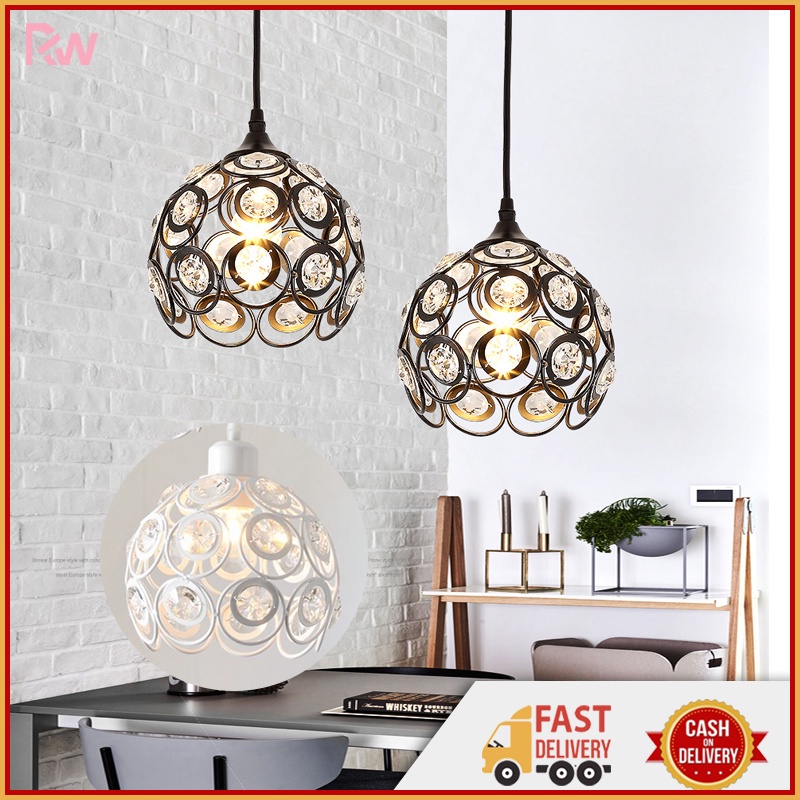 Pendant Light Nordic crystal diamond floral spherical ceiling lamp ...