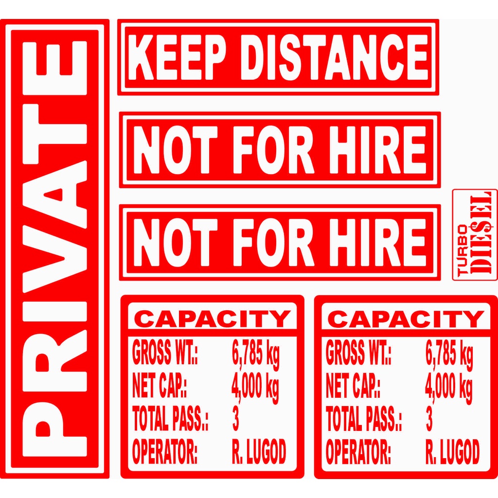 LTFRB Sticker Decal Set for all types of vehicles | Shopee Philippines