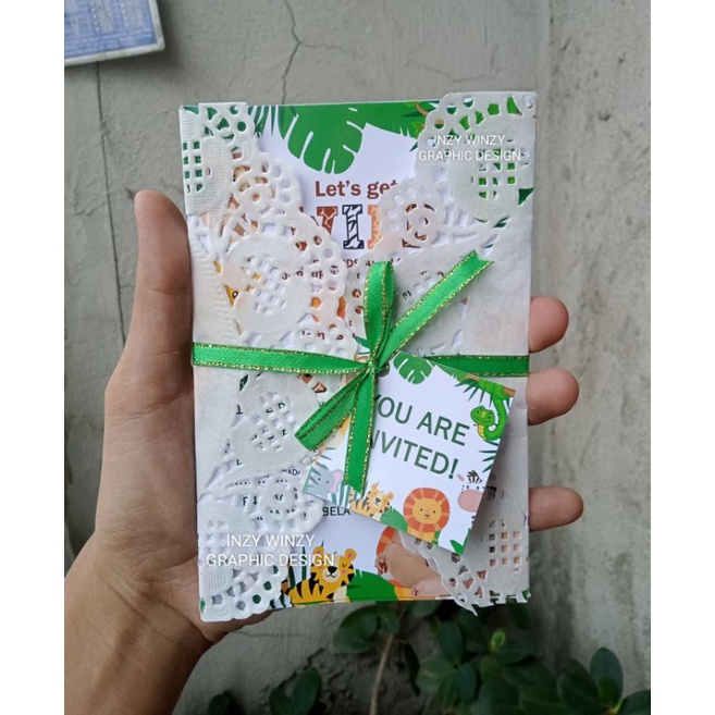 SAFARI JUNGLE INVITATION 4R SIZE WITH DOILY COVER | Shopee Philippines