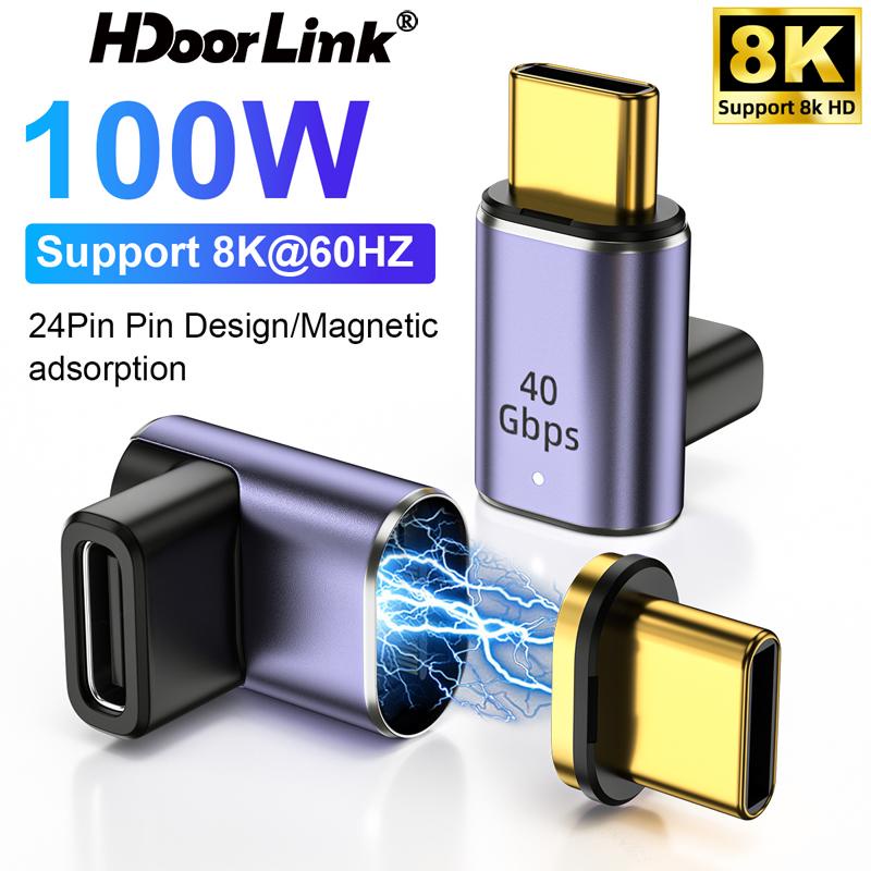 HdoorLink 100W USB4.0 40Gbps Adapter 24 pins Right Angle USB C 90 ...