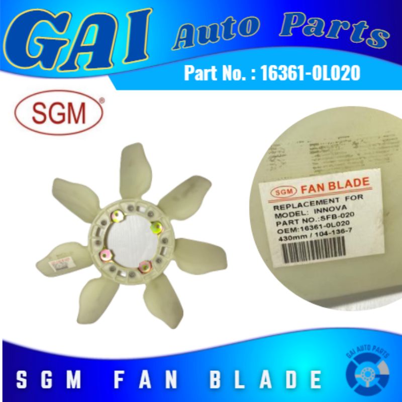 SGM Radiator Fan Blade for Toyota Innova 2005-2014(16361-0L020 ...
