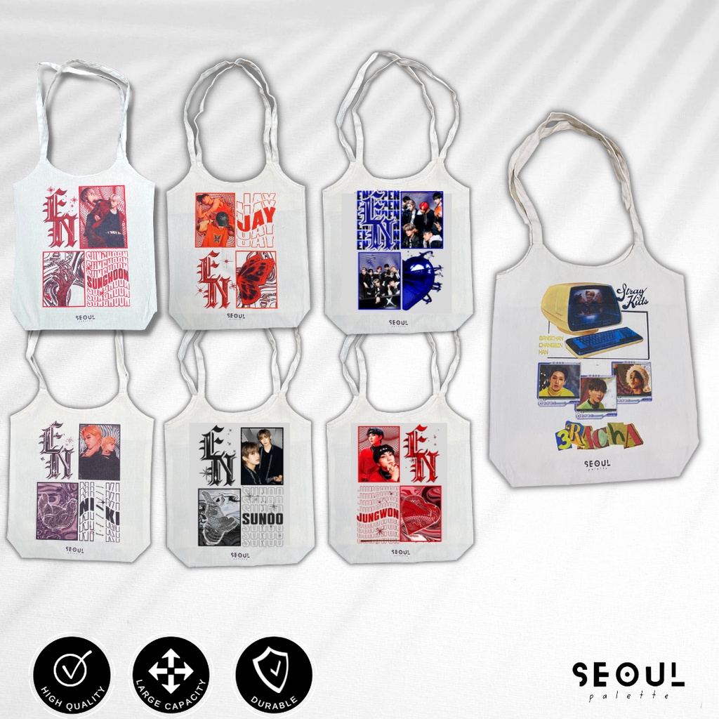 Stray Kids SKZ and EN- Tote Bag Totes Kpop Inspired Totebag Canvas Bag ...