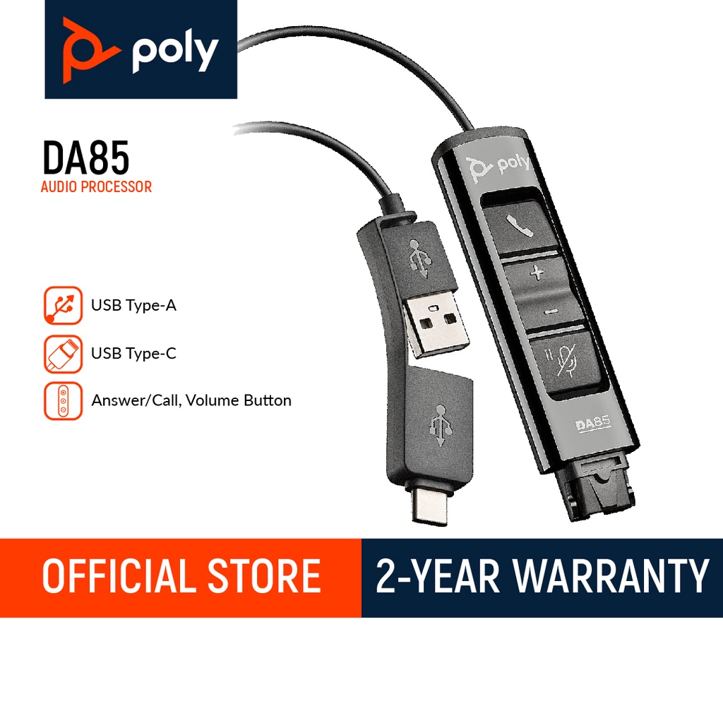 Poly Da85 USB-A/USB-C Quick Disconnect Qd Digital Adapter Plantronics ...